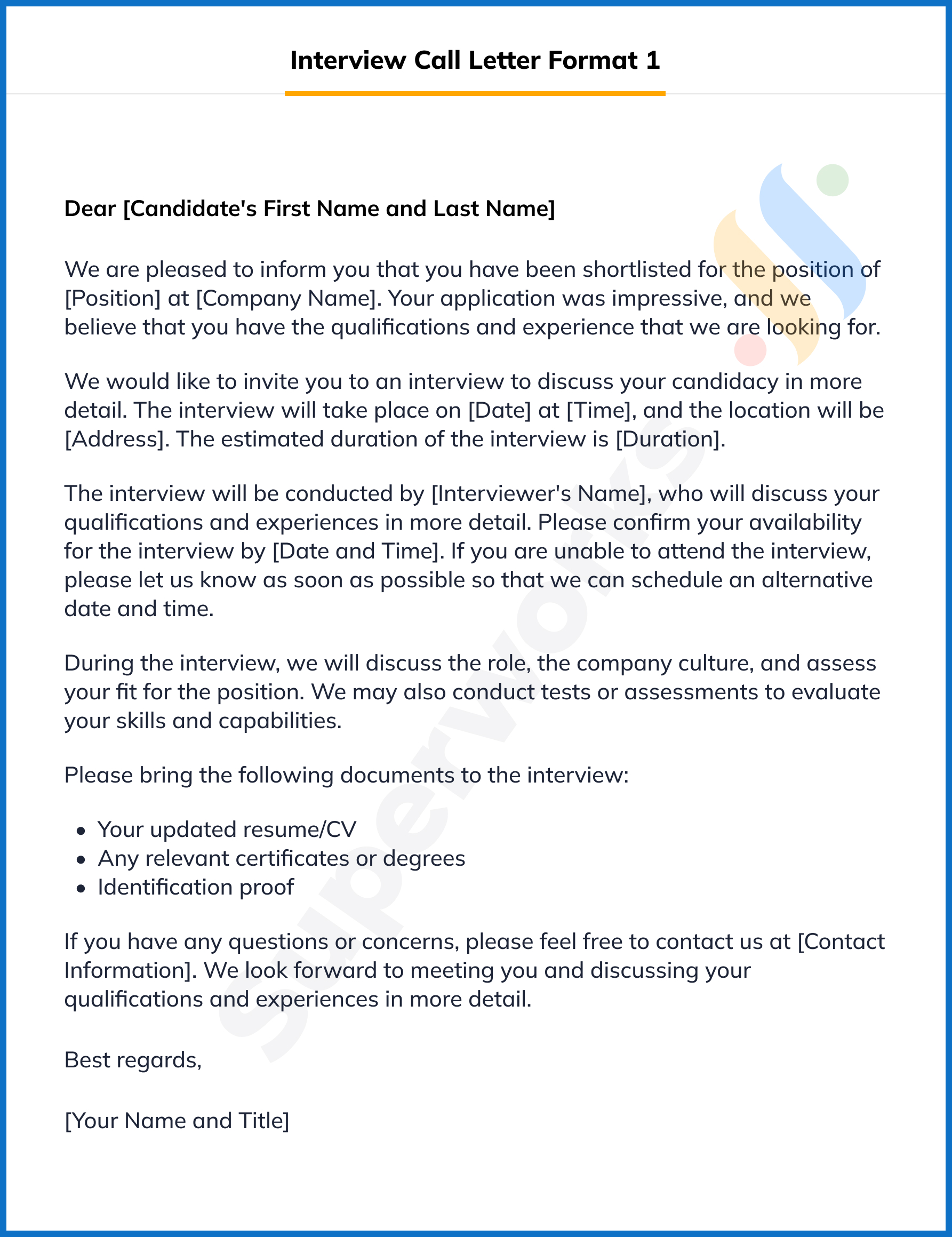 Write Interview Call Letter With 5 Easy Tips | Superworks