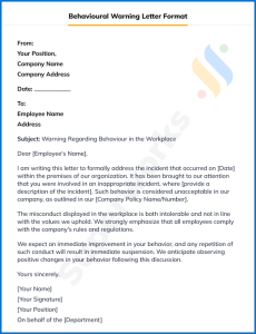 Effective A Behaviour Warning Letter: Structuring for Clarity