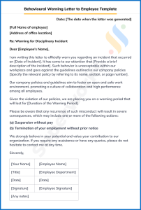 An Insightful Behaviour Warning Letter For You | Superworks