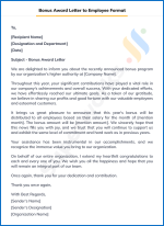 Best Bonus Award Letter To Employee Guide | Superworks