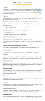 The Key Elements of an Effective Leave Encashment Policy