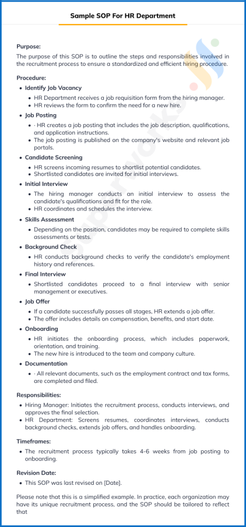 Get Free Sops For HR Department Template Guide | Superworks